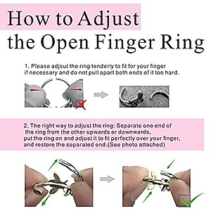 SILVERCUTE Women Cat Ring 925 Sterling Silver 18K Gold Plated Cat on the Moon Cute Wrap Ring Adjustable