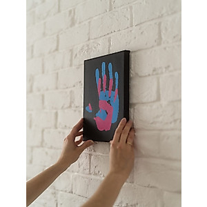 CHERRY CHEERS DIY Couples Canvas Handprint kit, Lovers Customized Special Moments Handmade Gift, Anniversary, Valentine Day Keepsake Gifts Non-Toxic Paints (Black)