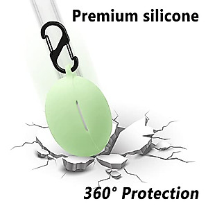 Geiomoo Silicone Case Compatible with FreeBuds 4i, Protective Cover with Carabiner (Luminous Green)