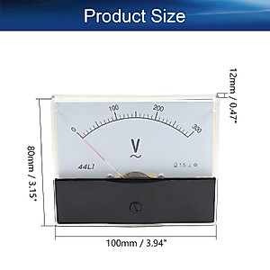 Heyiarbeit AC 0-300V Analog Panel Voltage Gauge 44L1 Volt Meter for Voltage Measurement Devices 1Pcs
