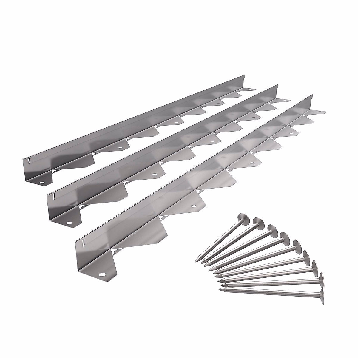 Vodaland - 2 inch Stainless Steel Garden Edging Complete Set with Included Installation Nails. (3)