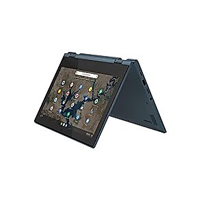 Lenovo Flex 3 2-in-1 Chromebook Laptop, 11.6" HD Touchscreen, Intel Celeron N4020 CPU, 4GB RAM, 192GB Storage(64GB eMMC+128GB Card), WiFi, Bluetooth, Webcam, Chrome OS, Abyss Blue | TGCD Bundle