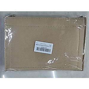 EsLuker.ly 2Pcs Felt Purse Organizer Insert with Zipper, Premium Microfiber Handbag Shaper Tote Bag Organiser Insert Fit Toiletry Pouch 26 19 - Large&Small, Khaki