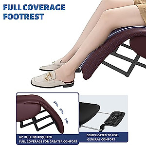 FIBO Gravity-Sensing Executive Home Ergonomic Office Chair Reclining Office Chair with Foot Rest & Headrest, High-Back PU Leather Computer Desk Chairs with Back & Lumbar Support Task Chair, Red