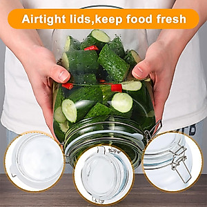 1 Gallon Glass Jar with Lid (set of 2), Flour Sugar Storage Containers,Airtight Pantry Canning Jars with Chalkboard,Large Glass Pickle Jars,Glass Canister for Cookie,Cereal Candy, Kombucha,Limoncello