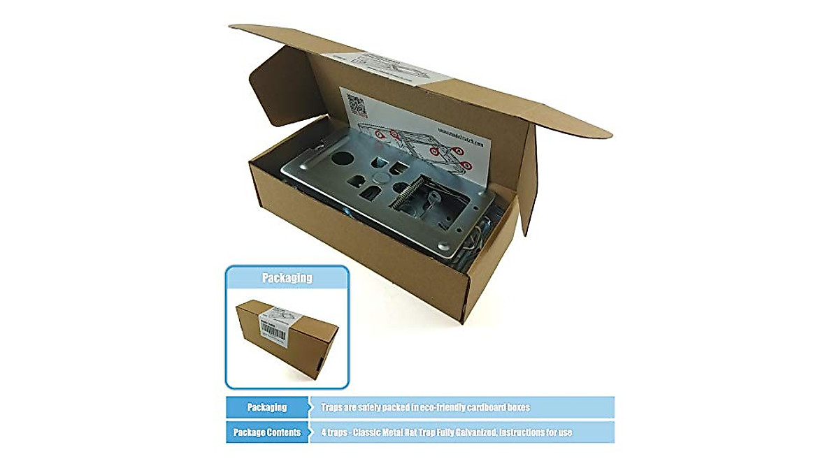 Made2catch Pack of 4 Galvanized Metal Rat Traps | Humane & Reusable