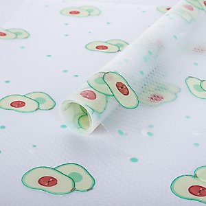 Whaline Shelf Liner Avocado Non-Slip Cabinet Liners Non Adhesive Drawer Liner Washable Oil-Proof Refrigerator Liner EVA Shelf Liners for Home Kitchen Shelf Table Decoration, 17.7 x 78.7 Inch
