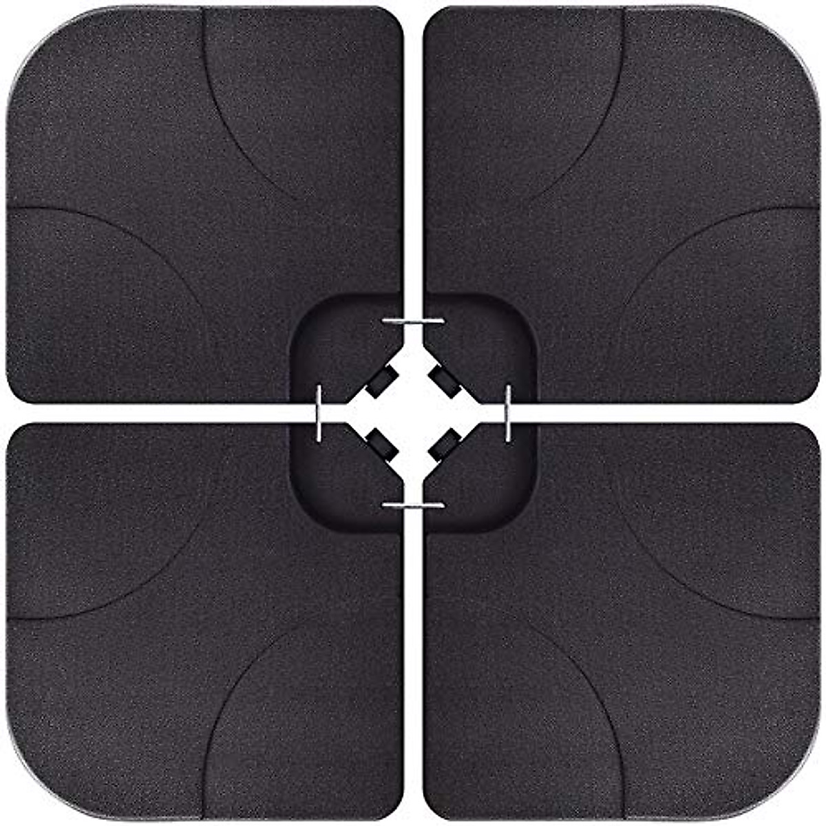 Giantex 4-Piece Cantilever Umbrella Base, Water or Sand Filled 180 lbs Patio Umbrella Base Offset, Square Outdoor Market Umbrella Weights with Carry Handles for Garden Backyard Poolside (Square 41'')