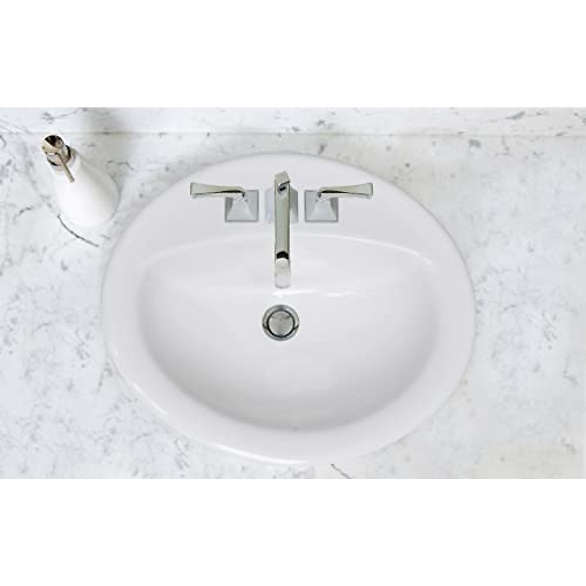 Design House 573428 Oval Drop-In Sink 20x17 Single Basin in White