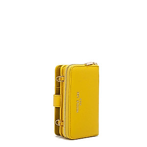 Nicole Lee 2 Pieces Phone Case Wallet Crossbody Wallet with Crossbody Strap, Vegan Leather, Phone Size Fits Most (MUSTARD)