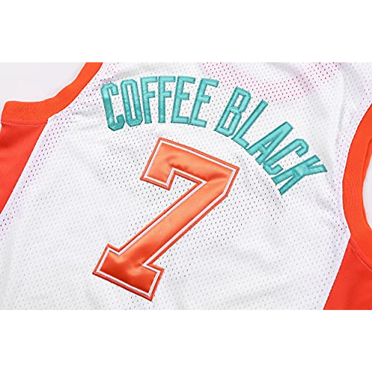 Flint Tropics Jackie Moon #33 Coffee Black #7 Semi Pro 90s Hip Hop Clothes for Party Men Basketball Jersey Green White (7 White, Medium)
