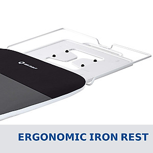 Reliable 220IB Home Ironing Board - Made In Italy Portable Ironing Board with Vera Foam Memory Foam Cover Pad and Conex Heat Resistant Zone, 7 Step Height Adjustment, Strong Iron Rest and Laundry Rack