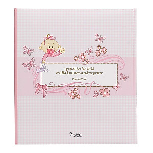 Christian Art Gifts Girl Baby Book of Memories Pink Keepsake Photo Album | Our Baby Girl Memory Book | Baby Book with Bible Verses, The First Year