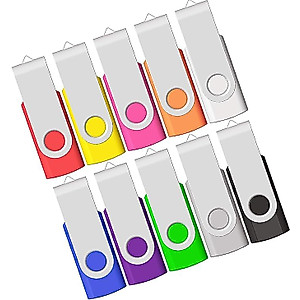 4GB USB Flash Drives 10 Pack and USB Case of 10 Slots Bundle USB Holders to Organize 10 Thumb Drives 4 GB
