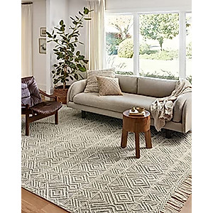 Loloi II Noelle Collection NOE-07 Ivory/Grey, Geometric Area Rug 9'-0" x 12'-0"