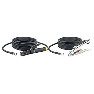 350 Amp Welding Leads Assembly Set - Terminal Lug Connector - 1/0 AWG Cable (25 FEET Each Lead)