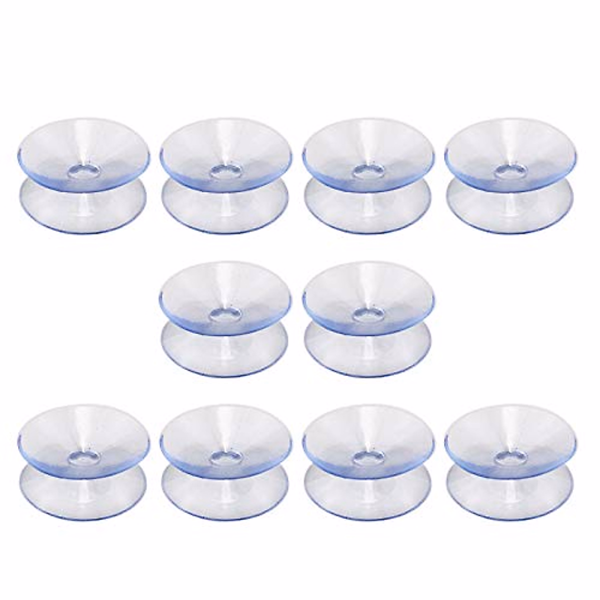 10 Pack Double Sided Suction Cups Compatible with Glass Table Top, Clear Suction Cups Window Hanger Suction Cup Without Hooks Sucker Pads for Home Kitchen Glass Table Top Spacers(Size:35mm)