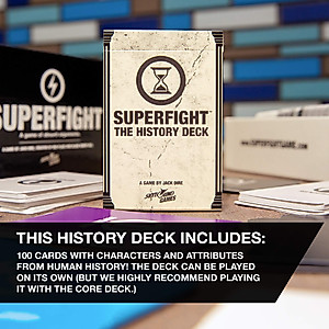 Superfight History Deck: 100 Historical Themed Cards for The Game of Absurd Arguments |Family Friendly Game of Super Powers & Super Problems, for Kids Teens Adults, 3 or More Players, Ages 8+