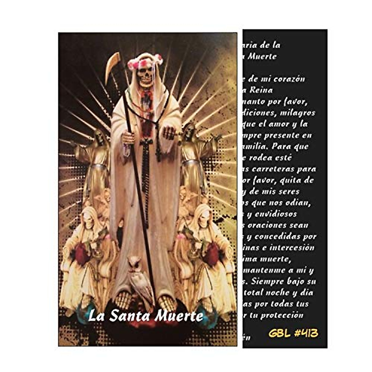 Oracion Diaria a La Santa Muerte La Calaca La Catrina Tarjeta de Bolsillo Laminada con Oracion