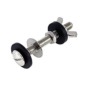 Pastlla 2pcs Toilet Seat Bolts Kit Stainless Steel Heavy Duty Toilet Tank to Bowl Bolts with Rubber Washers Gaskets Basic Style