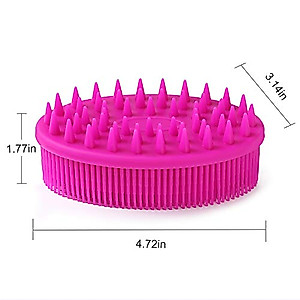 2pcs Upgrade Silicone Body Scrubber,Easy to Clean Silicone Loofah,Exfoliating Body Brush,and More Hygienic Than Traditional Loofah,Lathers Well(Black&Purple)