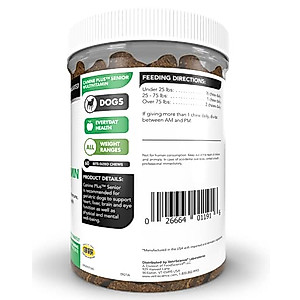 VETRISCIENCE Canine Plus MultiVitamin for Senior Dogs - Vet Recommended Vitamin Supplement - Supports Mood, Skin, Coat, Liver Function, 60 (Packaging May Vary)