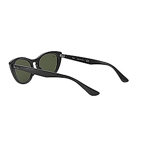 Ray-Ban Women's RB4314N Nina Cat Eye Sunglasses, Black/G-15 Green, 54 mm