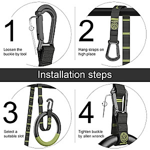 Gymnastic Rings with Adjustable Straps, Gymnastics Rings for Men with Anti-slip Tape, All-in-One Suspension Trainer Straps, Strong Buckle Pull Up Rings with Straps for Gym, Exercise, Workout, Crossfit