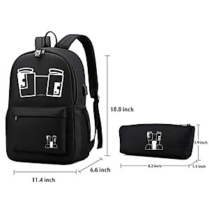 No Speak Backpack with USB Charging Port & Anti-theft Lock & Pencil Case,Unisex