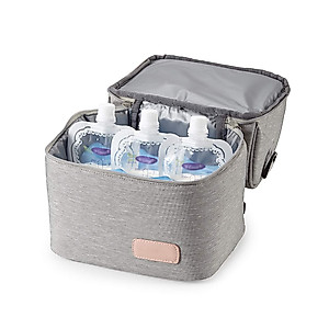 Meichoon Breast Pump Backpack Breastmilk Cooler & Insulated Baby Bottle Bag Waterproof - Portable Thermal Insulated Lunch Bag/Large Capacity Handbag/Baby Milk Freezer for Work Mommy Women XC01 Grey