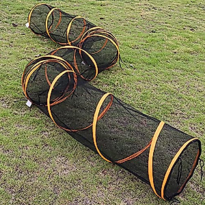 Alfa Gear YDYL Folding Cat Play Tunnel for Indoor Cat,Easy to Connect with Cat Tent with Zipper Doors,Product Size 59" L x17 x17 3 PCS/Set