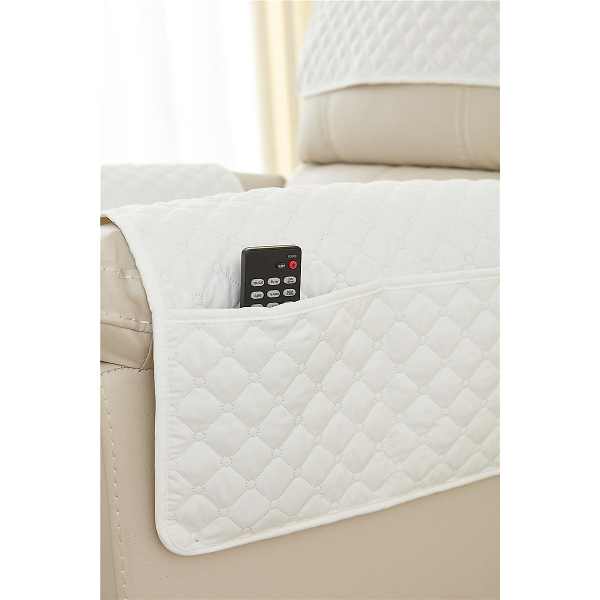 Yogsey Recliner Chair Slipcover Mat Anti Slip Dogs Pet Kids Sofa Armrest Towel Cover Armchair Furniture Protector Couch Cushion 1 Seat (3pcs) (A5)