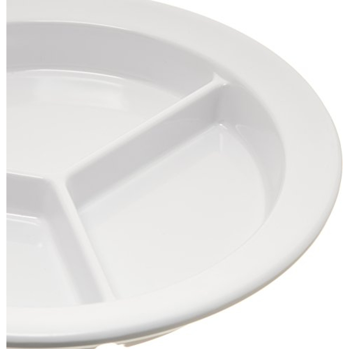 Carlisle FoodService Products 4351602-E Melamine 3-Compartment Deep Plate, 9", White