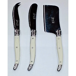 Laguiole Mini Cheese Set Ivory, Set of 3 Utensils, Boxed