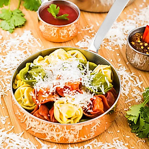 Restaurantware 2 Ounce Mini Saute Pan 1 Copper Plated Saucepan - Ergonomic Handle Oven-Ready Stainless Steel 12-Ounce Sauce Pot No-Corrosion For Sauces Dips Or Mini Dishes