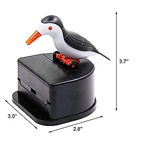 Jucaifu Little bird toothpick dispenser, creative push-type toothpick bird dispenser, toothpick holder. (black)