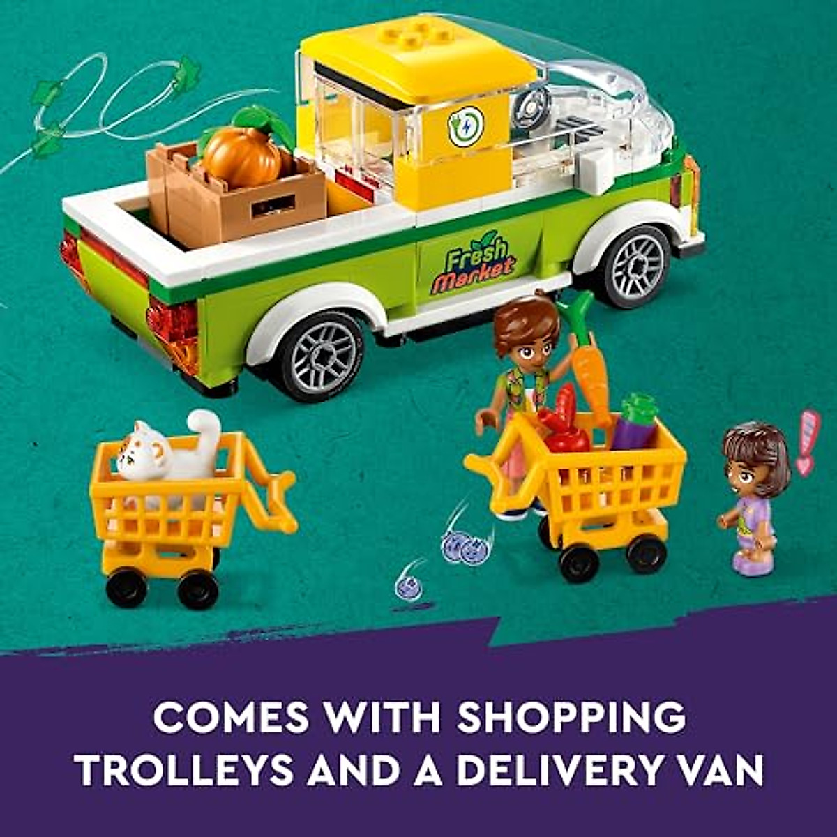 LEGO Friends Organic Grocery Store 41729, Supermarket Toy Shop for Girls and Boys 8 Plus Years Old, Playset with Truck & 4 Mini-Dolls