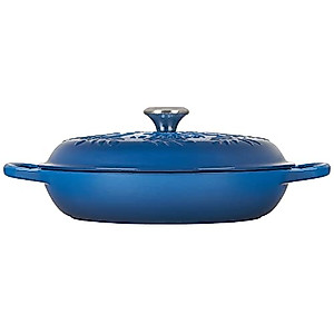Le Creuset Olive Branch Collection Enameled Cast Iron Signature Braiser, 3.5 qt., Marseille with Embossed Lid