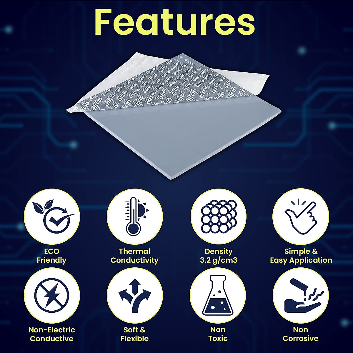 Gelid Solutions GP-Extreme 12W-Thermal Pad 120x120 Excellent Heat Conduction, Ideal Gap Filler. Easy Installation (120x120x1.0)