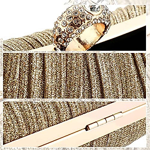 EROUGE Women Evening Clutch Purses Rhinestone Wedding Clutch Evening Handbag for Formal (Gold)