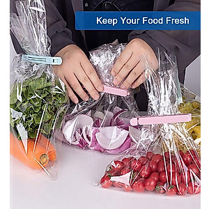 30 Packs Bag Sealing Clips, Snack Bag Plastic Sealing Clip, Resealable & Washable Chip Clips(6.3 in, 4.7 in)