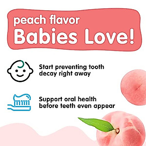 Foam Toothpaste Kids, Toddler Low Fluoride Toothpaste with Natural Formula to Reduce Plaque, Children Whitening Foaming Toothpaste for U Shaped Toothbrush for Kids Ages 3 and Up (Peach)