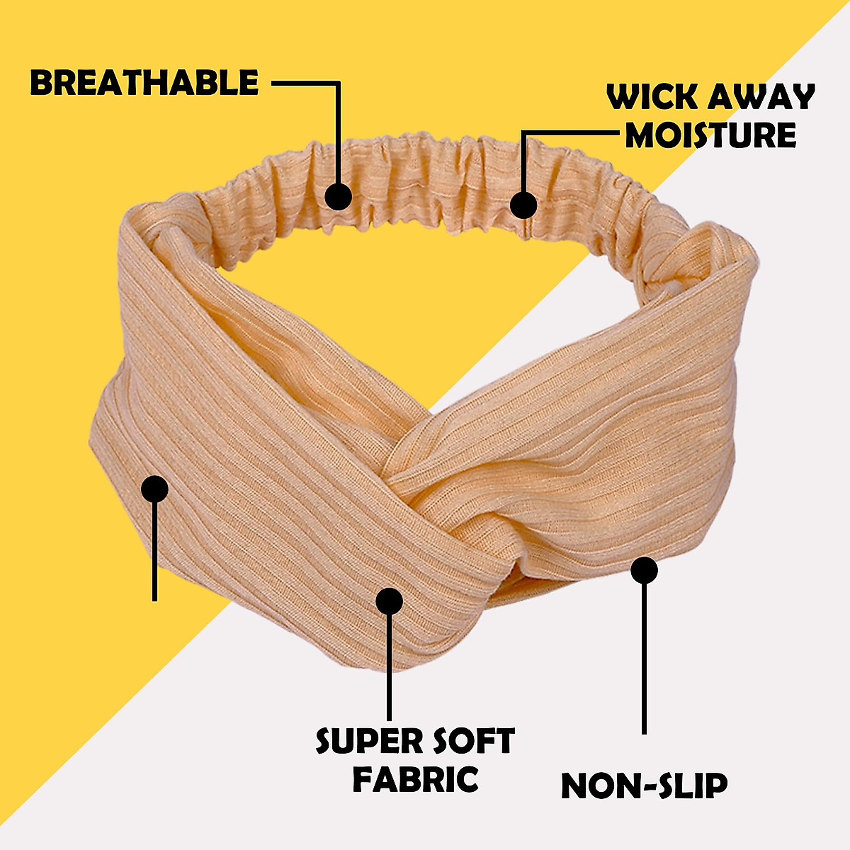 LOTUS78 Women's Headbands - 8 Pack Soft Fabric Hair Accessories, Boho Elastic Sweat-Wicking Headbands for Exercise & Yoga (Rising Pink)