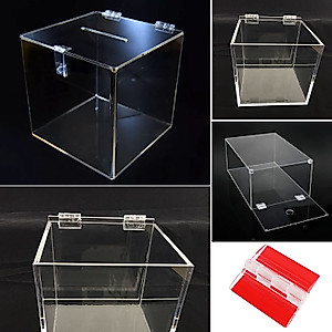 12 Pcs 35x25 mm Mini Transparent Acrylic Hinge Self-Adhesive Small Hinges Folding Hinge, Clear Plastic Hinges for Glass, Crafts, Aquarium Lid, Cabinet, Furniture, Display Stand