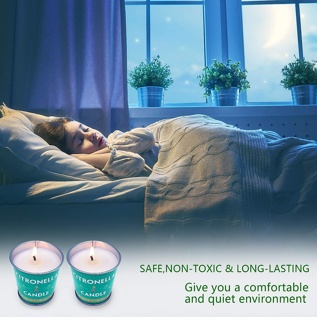 UNICY Pack Citronella Candles Outdoor Indoor, 8.0Oz Natural Soy Wax Off Candles for Caming Home Patio Summer Gift Clear Jar