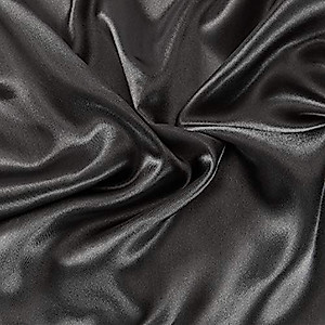 Great Bay Home Satin Pillowcase for Hair and Skin King - Charcoal Silk Pillowcase 2 Pack 20x36 inches - Satin Pillow Cases Set of 2 with Envelope Closure