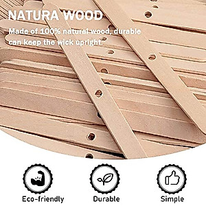 Wooden Candle Wick Holders Pack of 150pcs Wick Centering Devices Candle Wick Bars for Candle Making … (4.5inch - 150pcs)