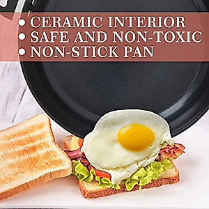 EJOYWAY kitchen pots and pans Basic 6-Piece PFAS-Free nonstick pots and pans set Ceramic Coating Multi-function Cookware Set Induction Bottom,Saucepan, Stock Pot, Frying Pan, Rose Gold