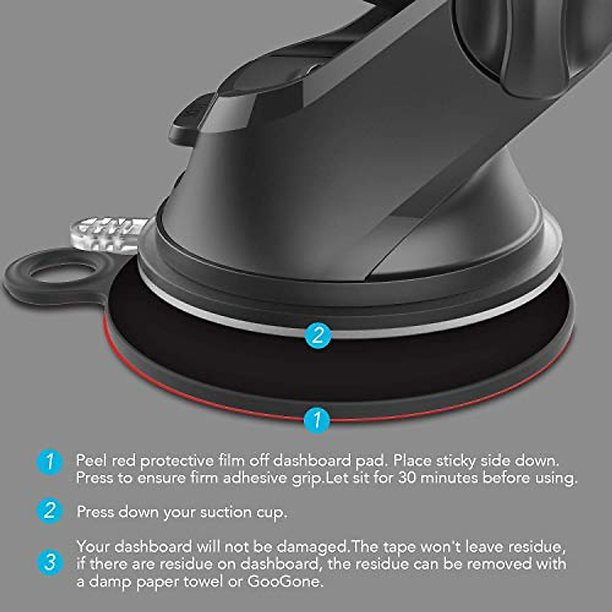 [3 Pack] Dashboard Pad Mounting Disk for Suction Cup Phone Mount & for Tom Tom Garmin GPS Suction Mount Sat Nav Dash Cam Holder Stick On Universal Dash Mount Pad w/3M Adhesive 70mm Diameter 3 Pcs