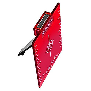 AdirPro Magnetic Floor Target Plate - Heavy Duty Laser Target Plate with Sturdy & Secure Stand - Enhance The Brightness for Laser Line Targets (4x3 Inches, Red)